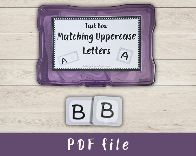 Printable PDF Uppercase Letter Matching | Task Box Learning Activity ...