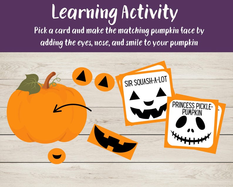 Pumpkin Decorating Task Box | Halloween Printable Activity | Build a ...