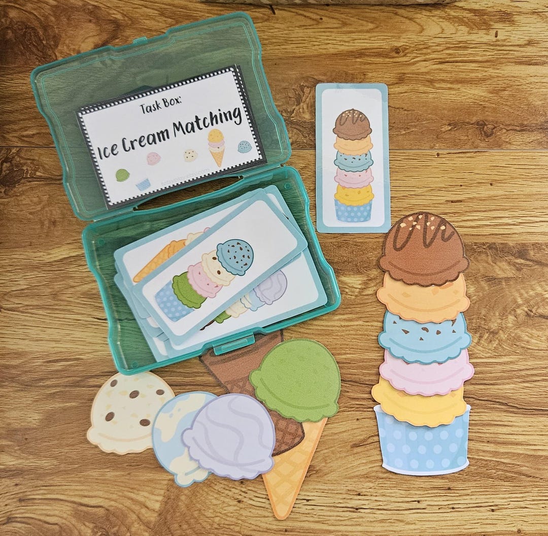 Ice Cream Busy Bag Printable | Color & Pattern Matching Game for Kids ...