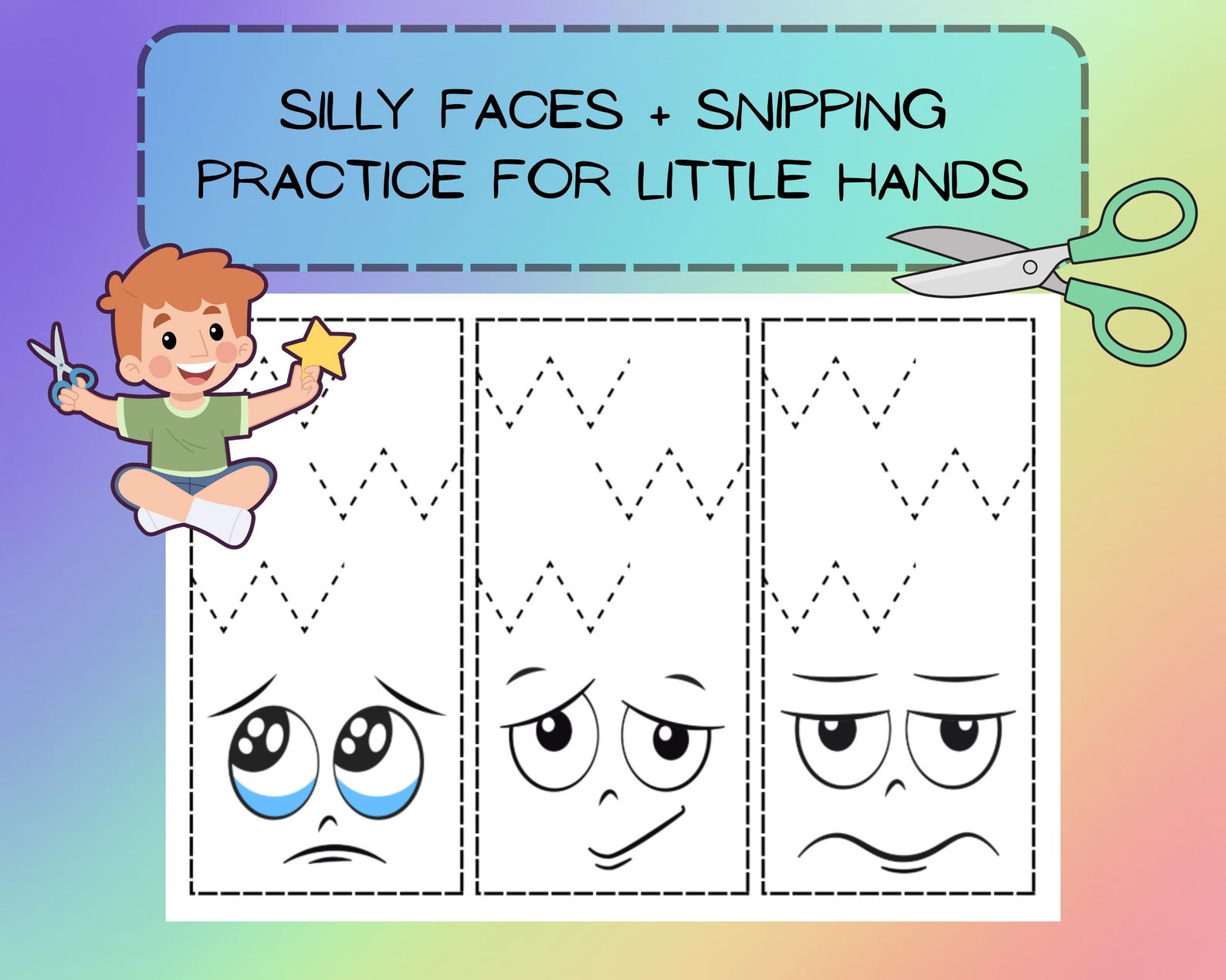 Hair Cutting Practice Sheets for Kids | Printable Scissor Skills ...