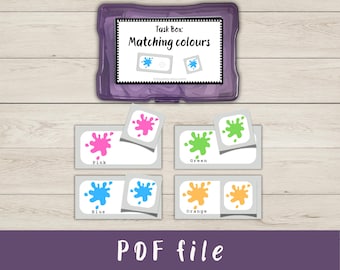 Color Matching- Task Box Activity Set- for Toddlers, Preschool ...