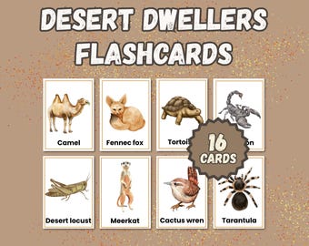 Desert Animals Flashcards for Kids | Montessori-inspired Printable ...
