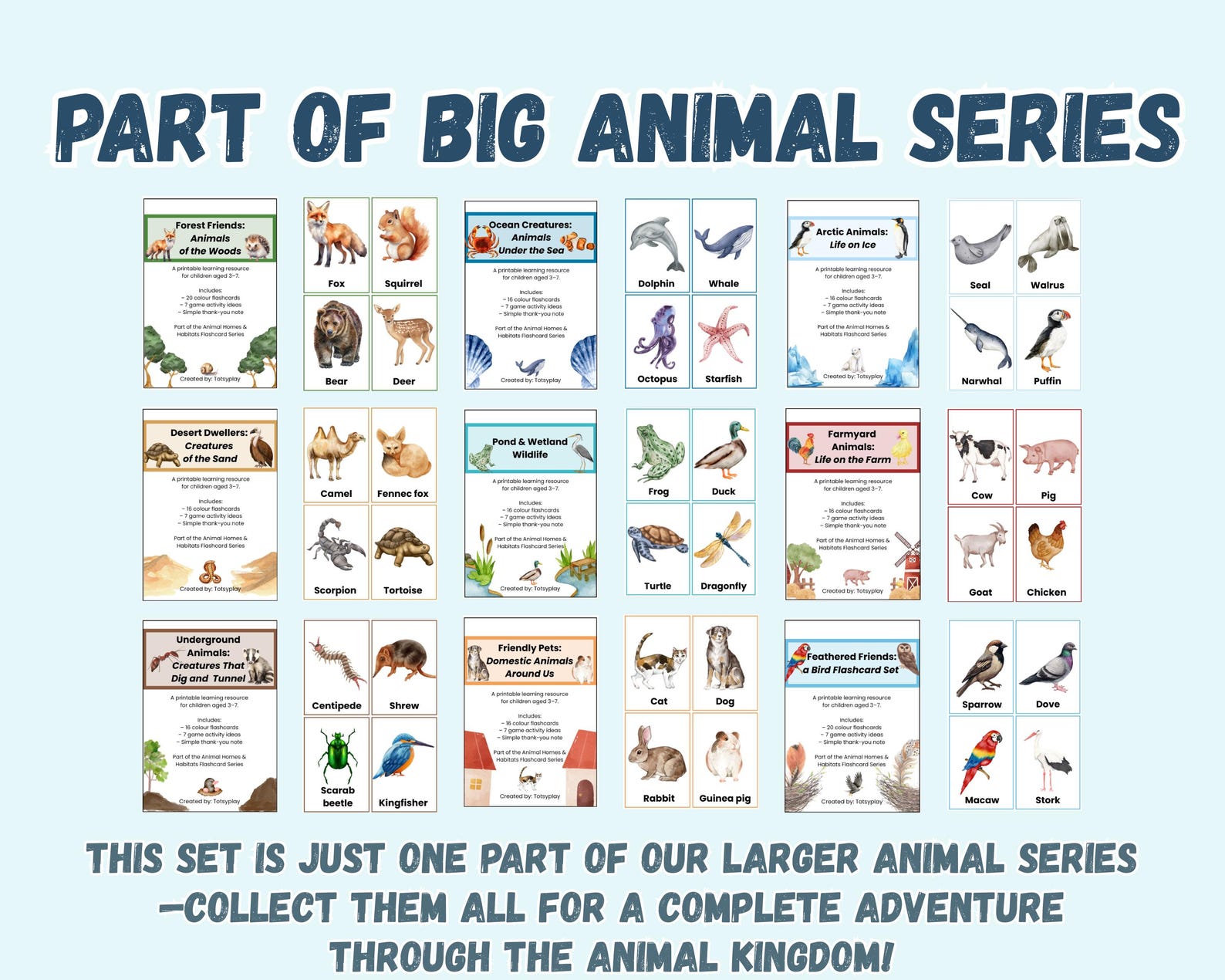Pond & Wetland Animal Flashcards: Montessori Nature Learning (PDF ...