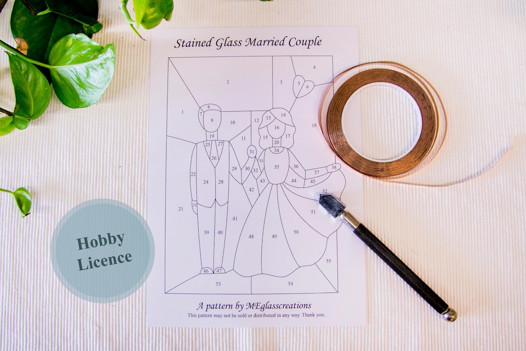 Stained Glass Married Couple Pattern, Digital Download, Wedding ...