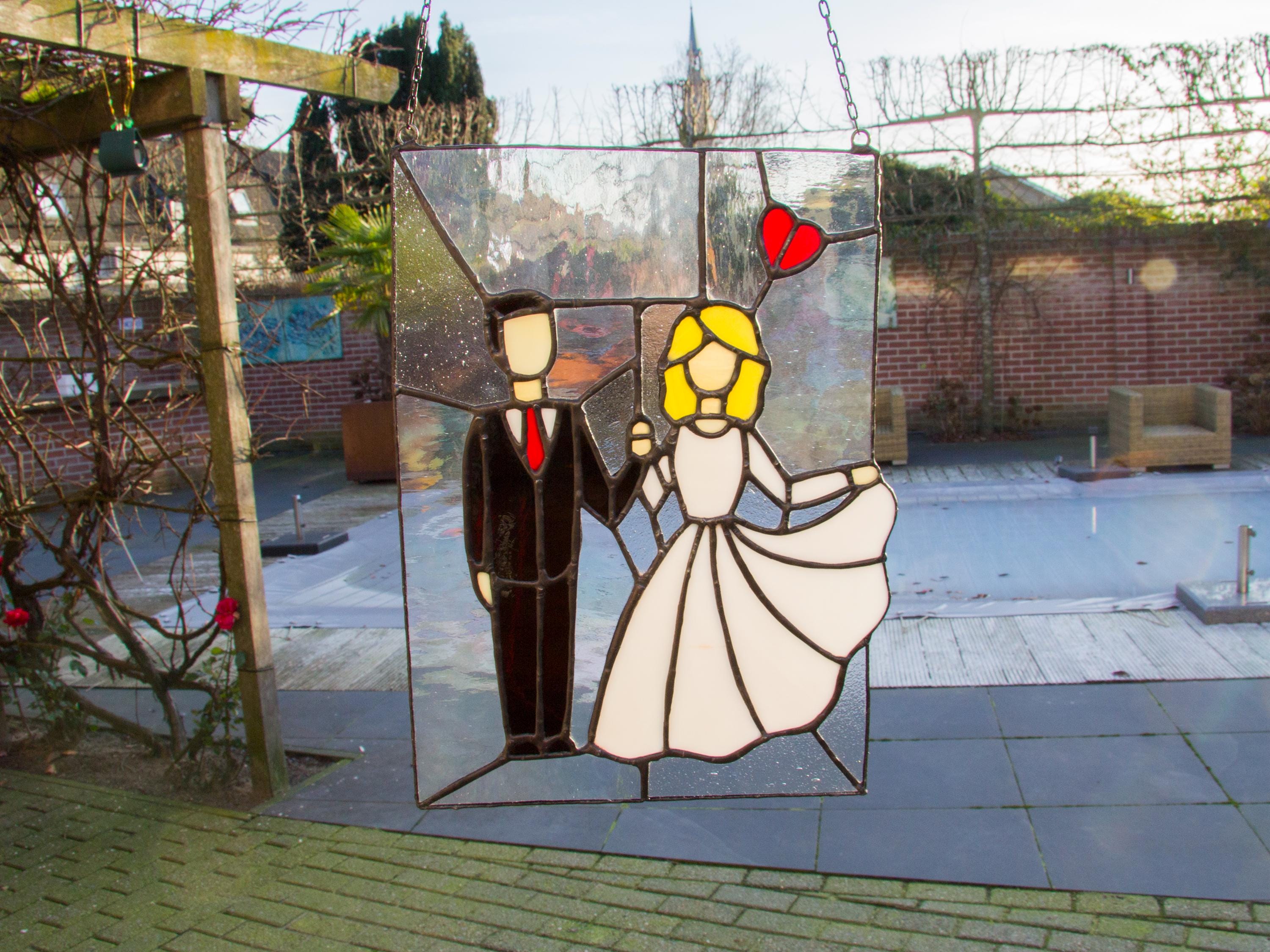 Stained Glass Married Couple Pattern, Digital Download, Wedding ...