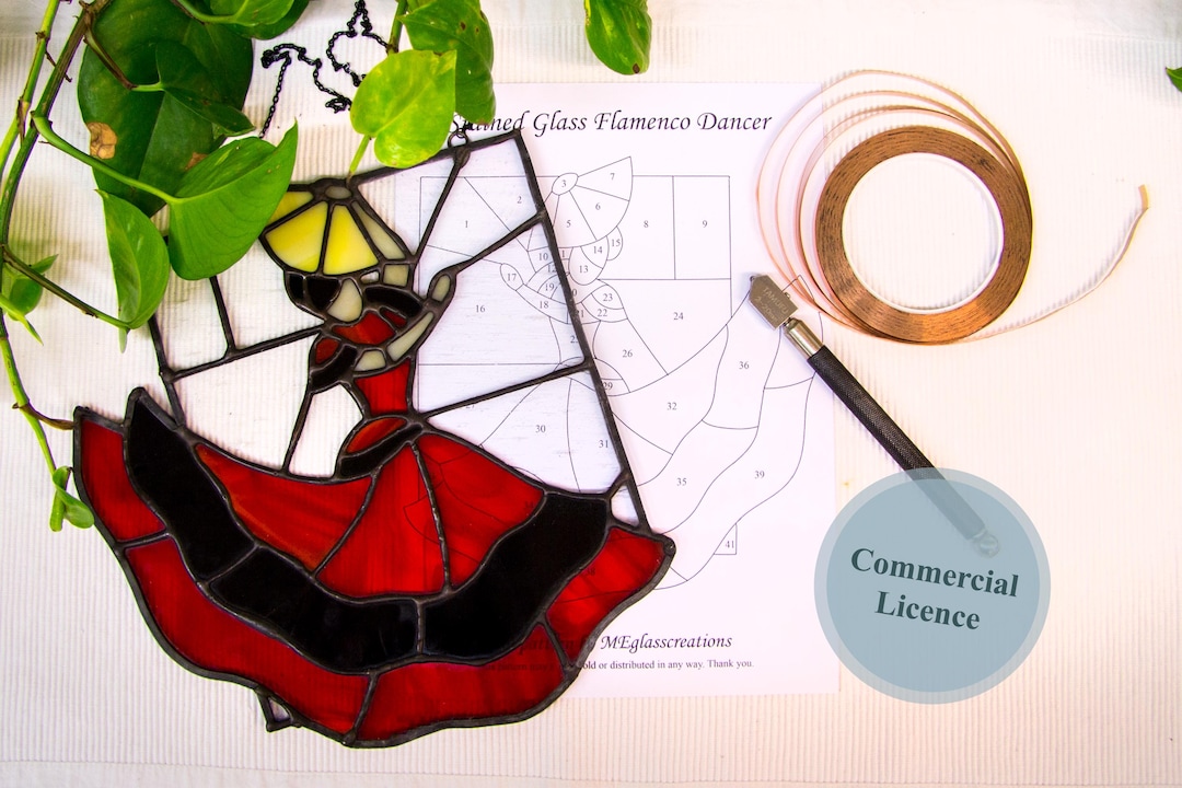 Stained Glass Flamenco Dancer Pattern, Digital Download, Flamenco ...