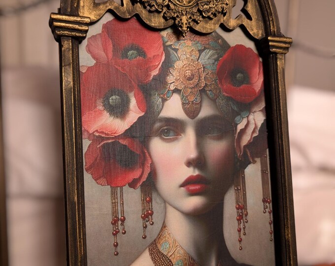 Gothic Wall Decor, Gothic Queen, Poppies, Feminine Decor, Wall Frame ...