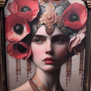Gothic Wall Decor, Gothic Queen, Poppies, Feminine Decor, Wall Frame ...