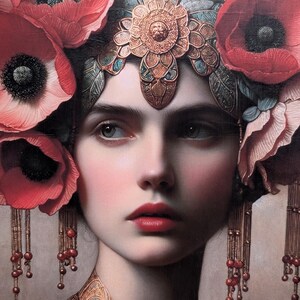 Gothic Wall Decor, Gothic Queen, Poppies, Feminine Decor, Wall Frame ...