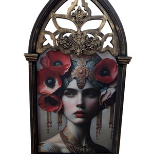 Gothic Wall Decor, Gothic Queen, Poppies, Feminine Decor, Wall Frame ...