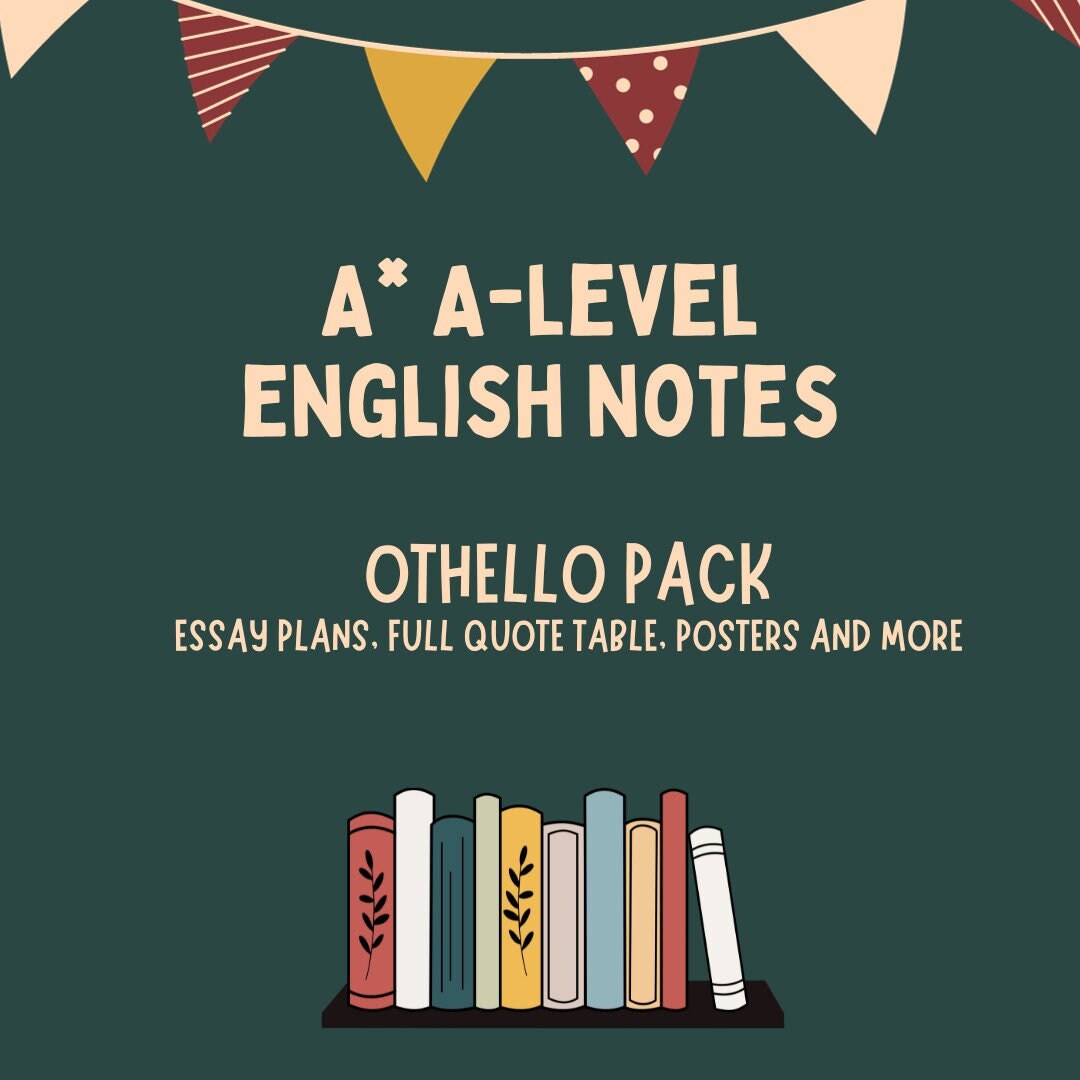 A* AQA A-level English Literature Notes- Othello Pack - Etsy