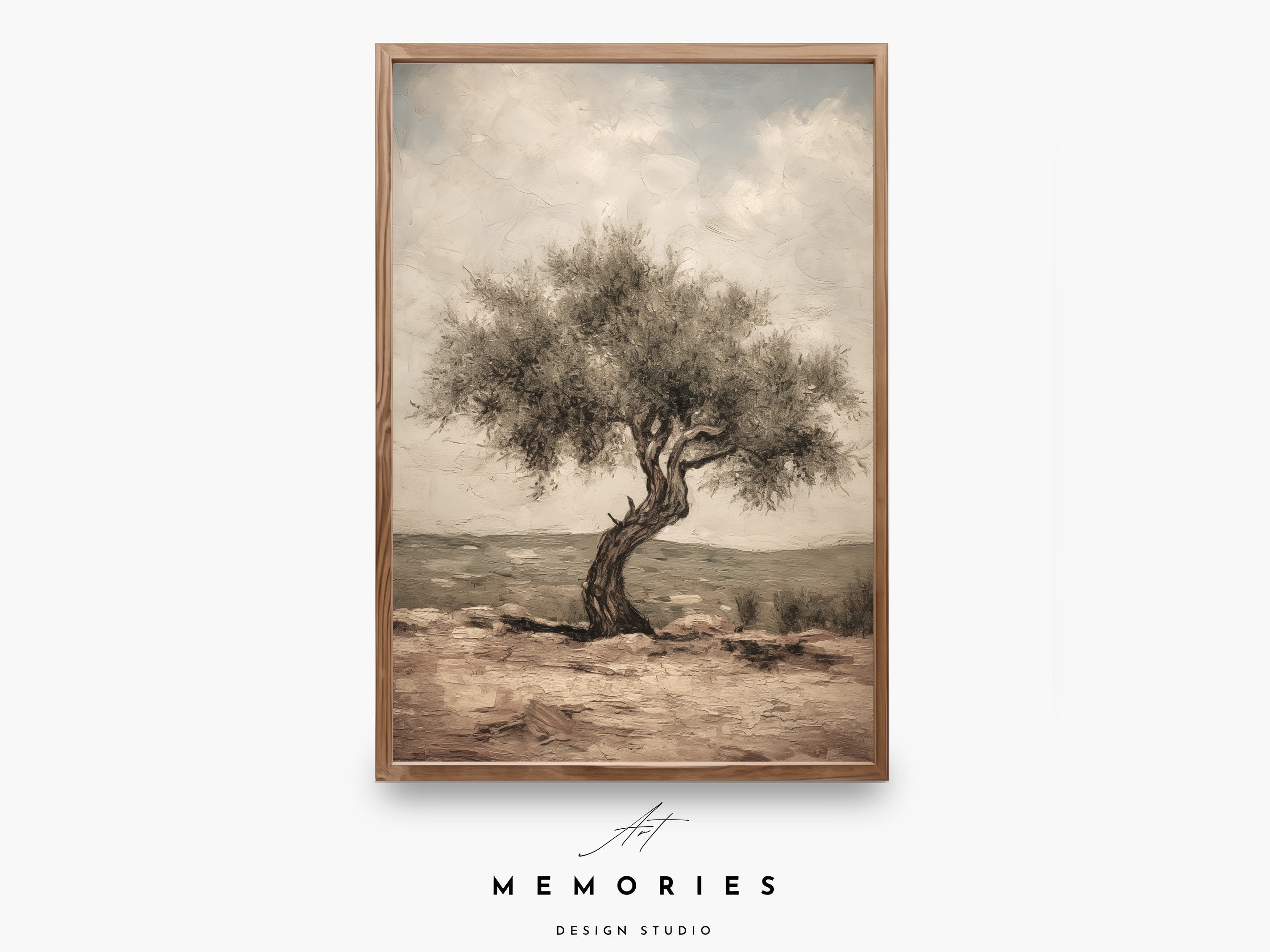 Rustic Olive Tree Art Print, Vintage Farmhouse Decor, Printable ...