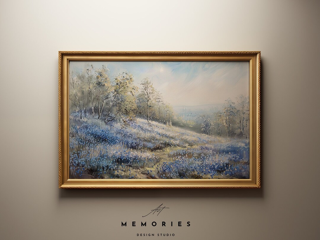 Spring Scenery Wildflowers in the English Countryside Vintage Oil ...