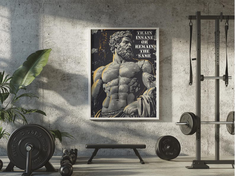 Motivational Gym Poster, Fitness Room Art, Body Building ...