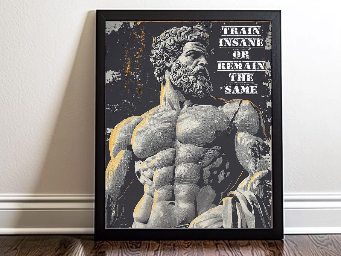 Motivational Gym Poster, Fitness Room Art, Body Building ...