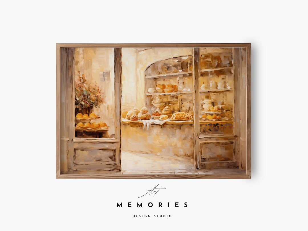 Printable Art, French Bakery, Impasto Art, Vintage City Oil Painting ...