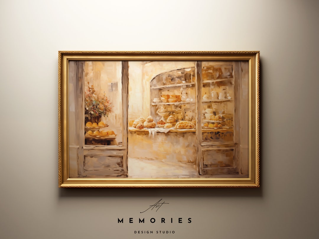 French Bakery Impressionist Art - Mediterranean Cityscape Oil Painting ...