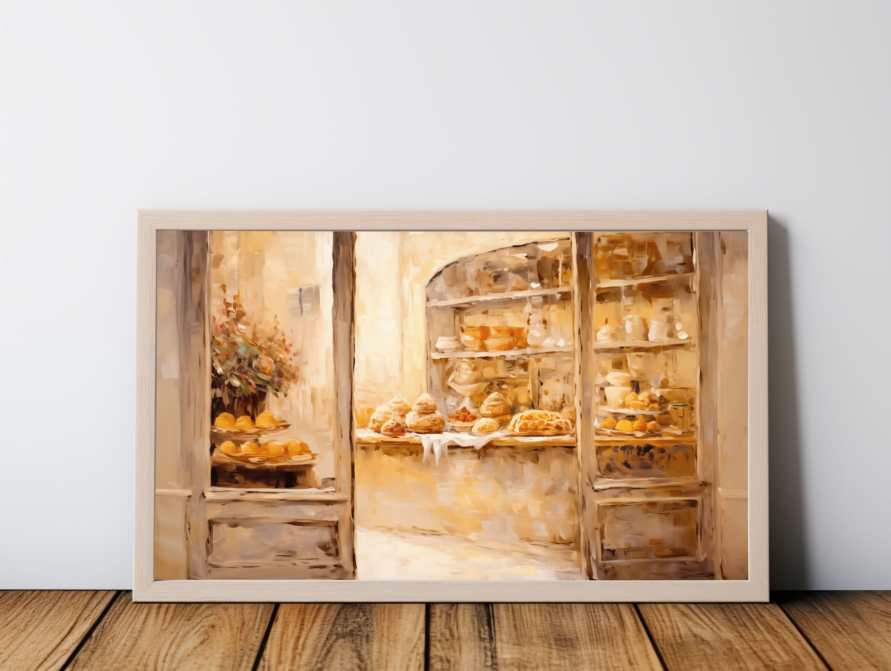 French Bakery Impressionist Art - Mediterranean Cityscape Oil Painting ...