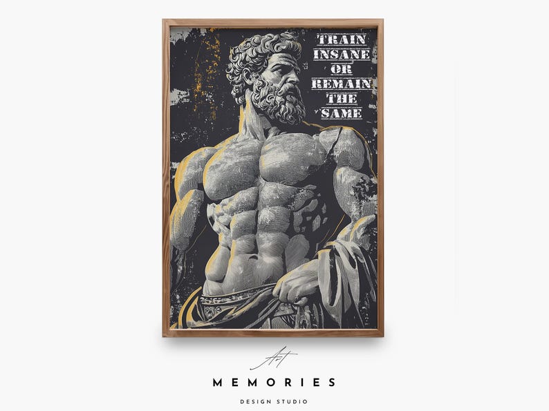 Motivational Gym Poster, Fitness Room Art, Body Building ...