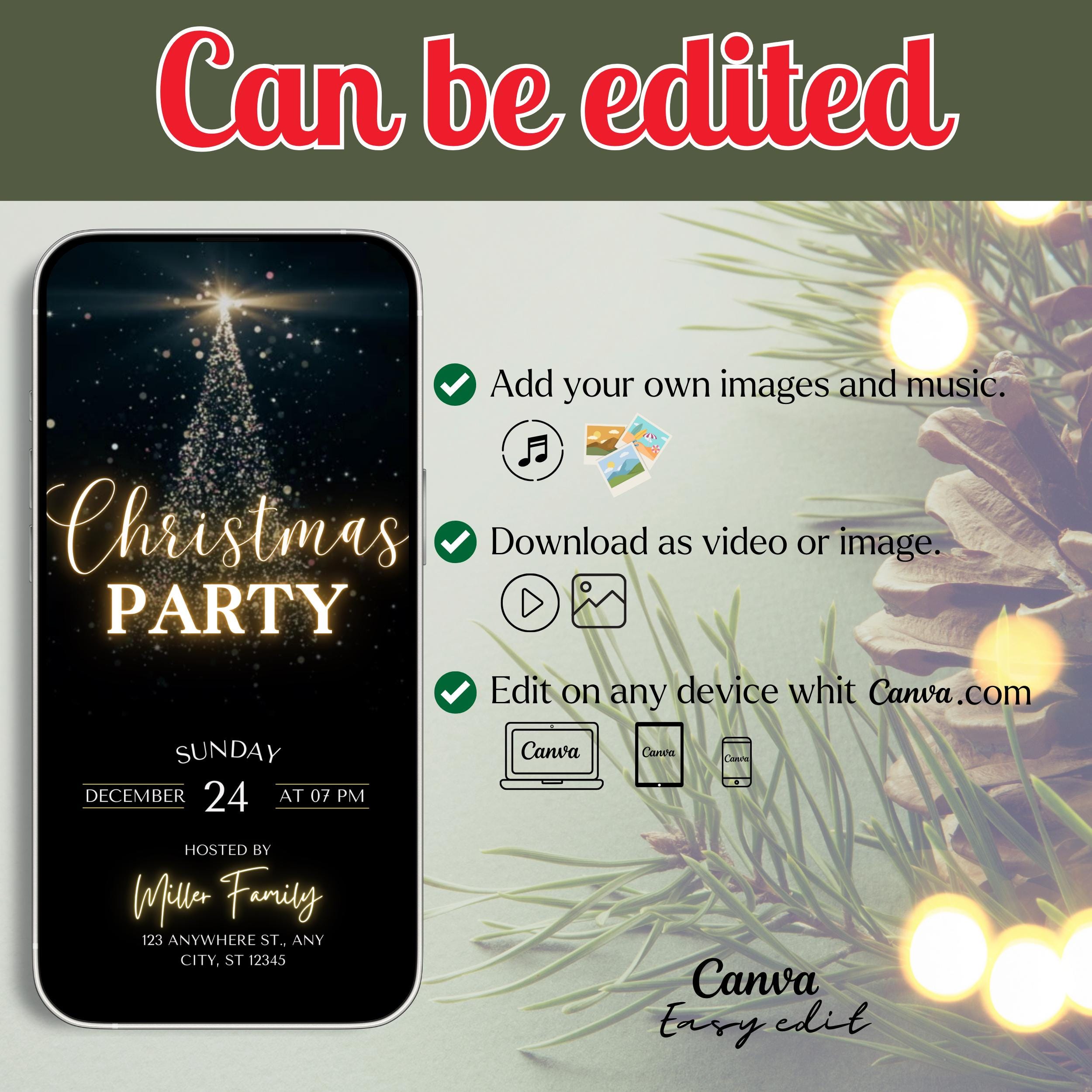 Christmas Invitation, Christmas Digital Invitation, Holiday Invitation ...