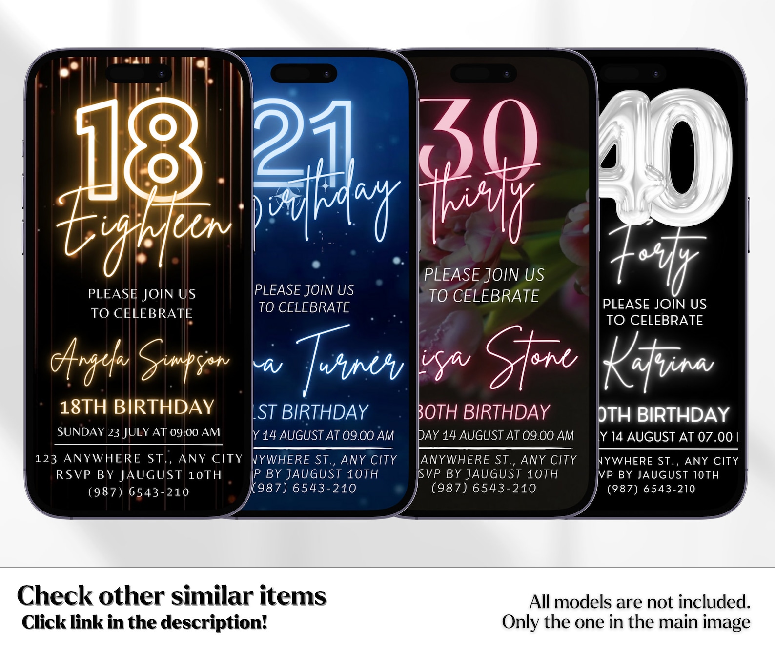 80th Birthday Gold Invitation, Animated Phone Text Invite, Video ...