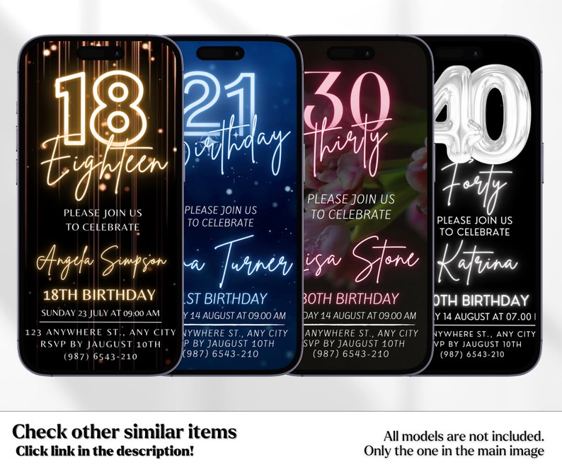 80th Birthday Gold Invitation, Animated Phone Text Invite, Video ...