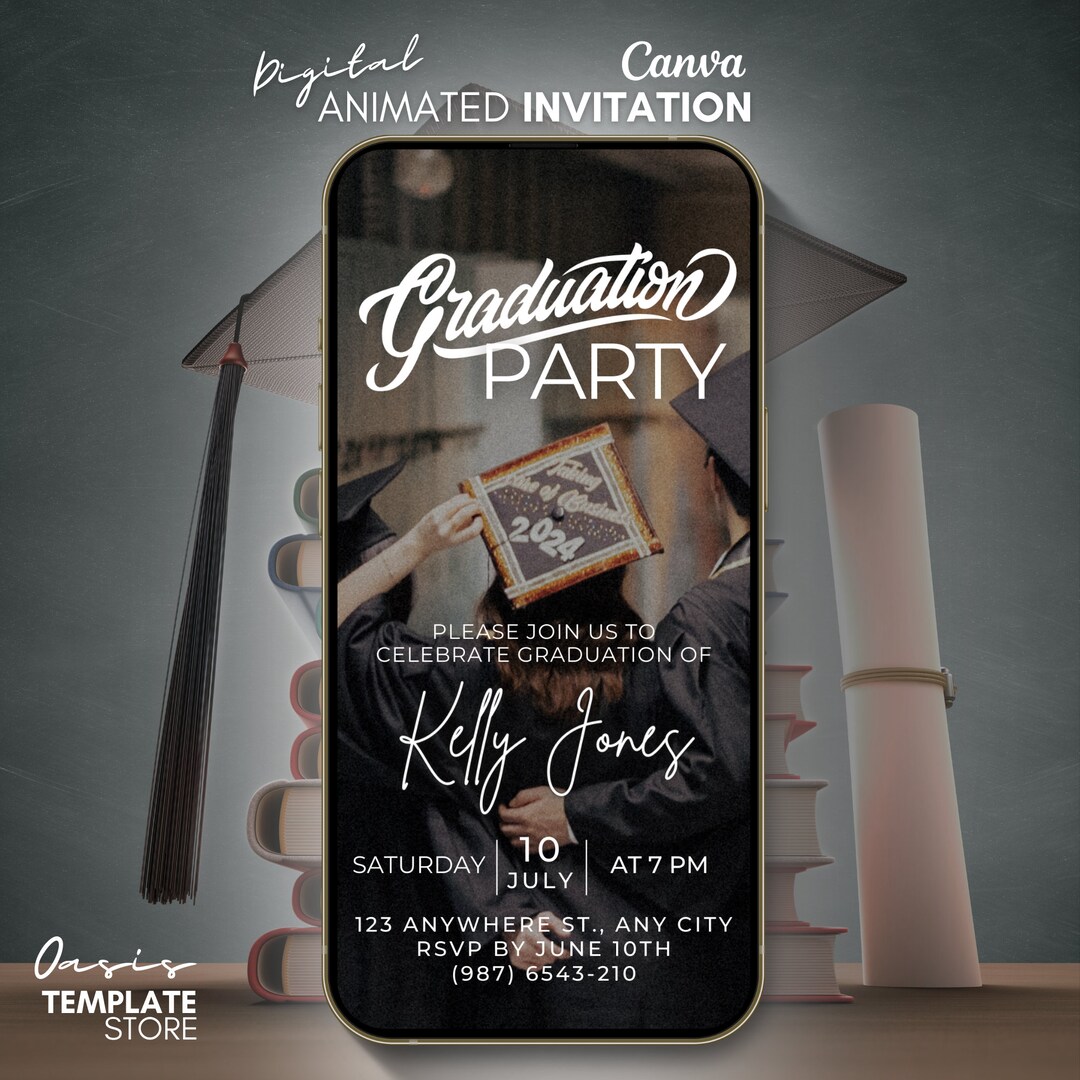 Class of 2024 Invitation, Digital Graduation Party Invitation, College ...