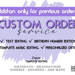 Custom Order Service - Add-on Only Previous Orders - Etsy