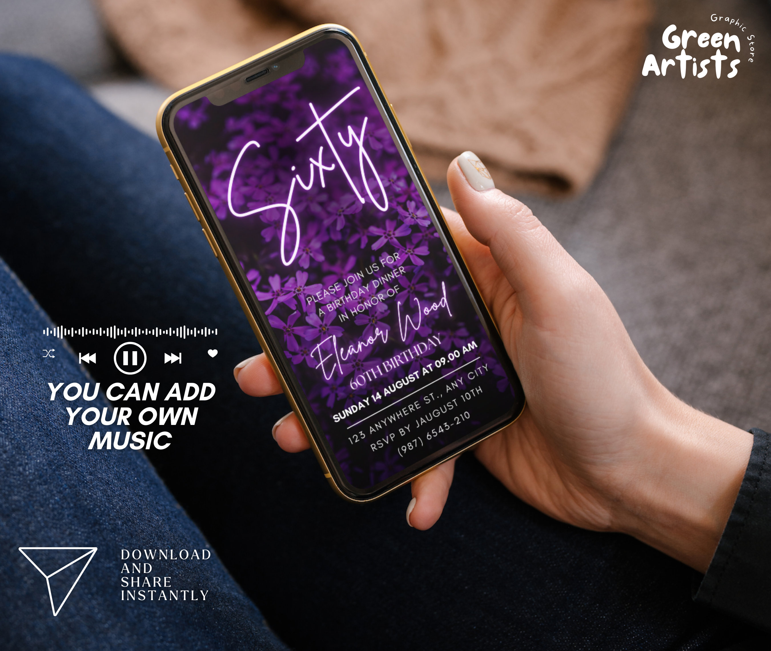 60th Birthday Digital Video Invitation, Animated Video Invitation ...