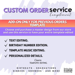 Custom Order Service - Add-on Only Previous Orders - Etsy