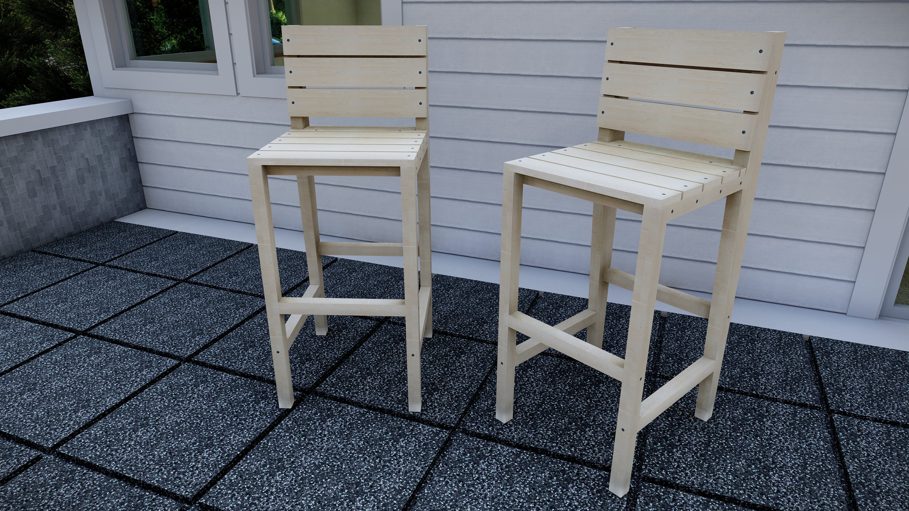 Diy Bar Stool Plan for Beginner Woodworking Level, Wooden Bar Stool ...