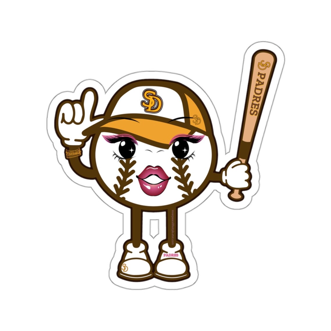 San Diego Padres Cute Baseball Sticker Padres Mascot Gift Padres Kids ...