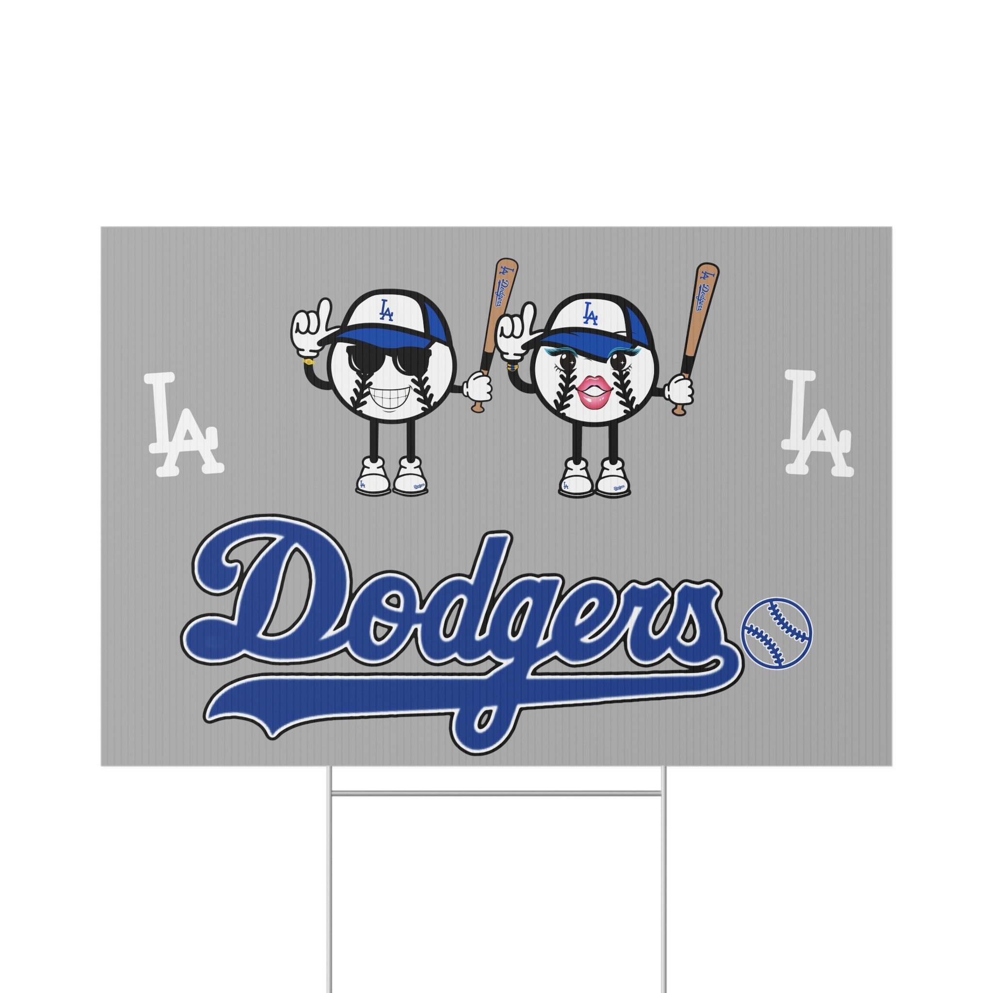 LA Dodgers Lawn Sign, Dodgers Baseball Mascot Sign, Los Angeles Dodger ...