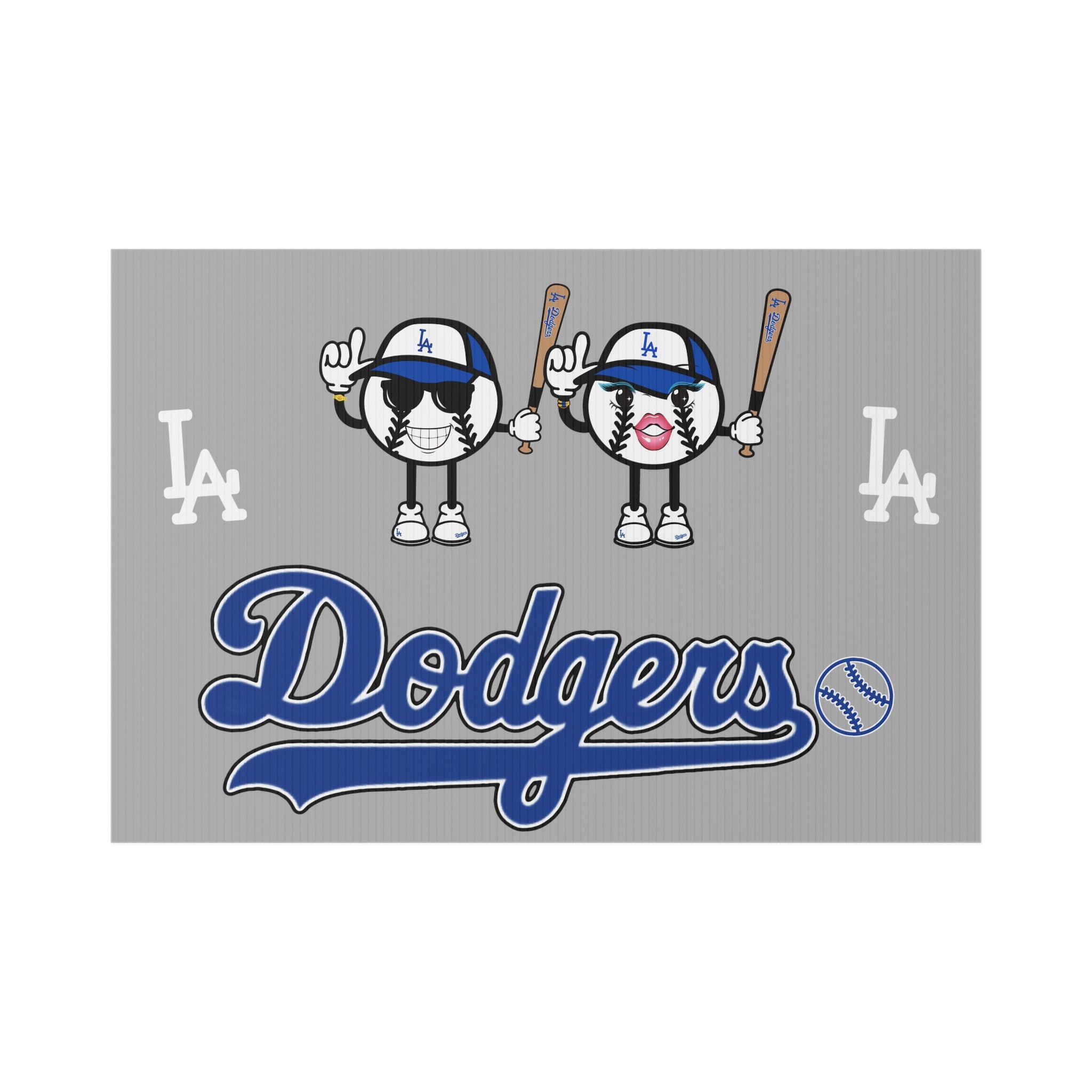 LA Dodgers Lawn Sign, Dodgers Baseball Mascot Sign, Los Angeles Dodger ...