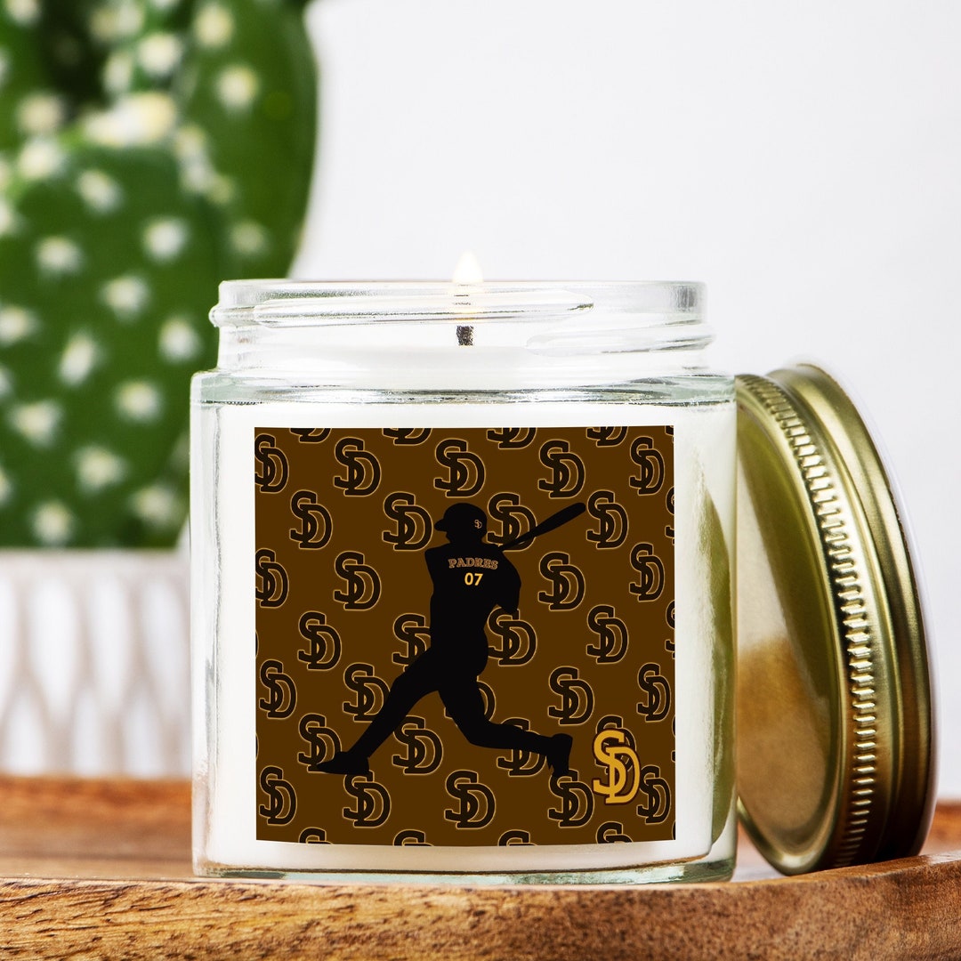 SD Padre Inspired 07 Candle, San Diego Padres Gift, Home Decor, Desk ...