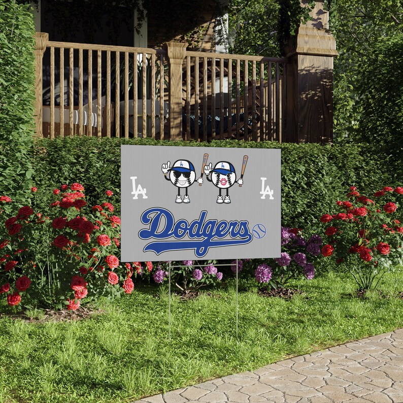 LA Dodgers Lawn Sign, Dodgers Baseball Mascot Sign, Los Angeles Dodger ...