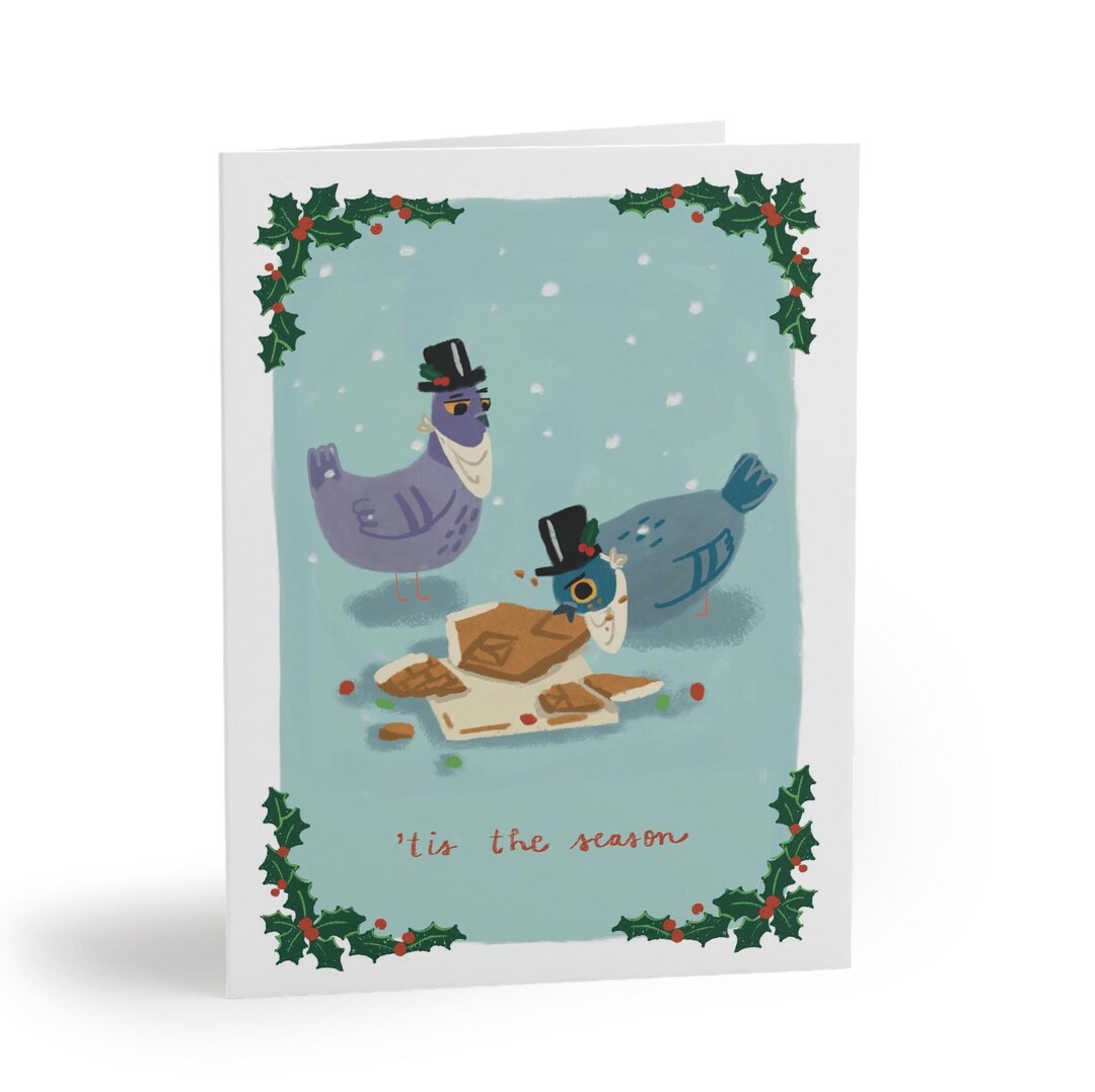 Tis the Season Pigeon Card | Funny Cute Birds | Happy Holiday Christmas ...