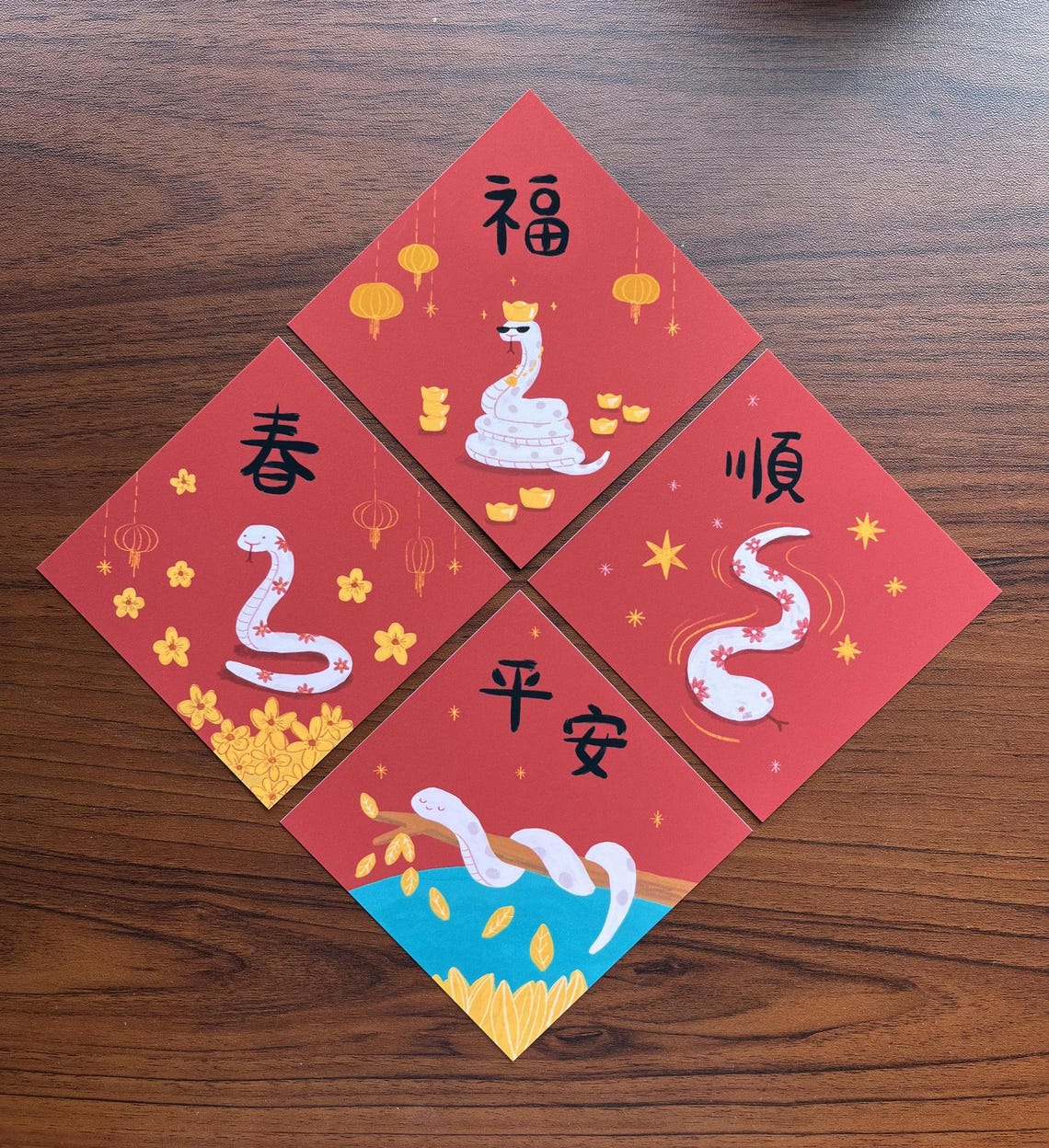 Year of Snake Dou Fang, Lunar New Year 2025 Art Print, Wall Art ...