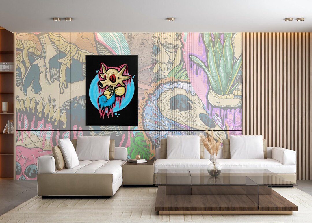 Drippy Horsea Skeleton Poster Print - Etsy