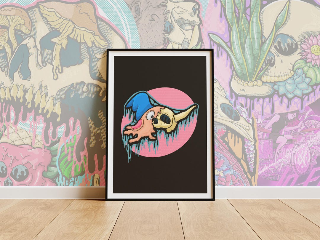 Drippy Mr. Mime Skull Poster Print - Etsy