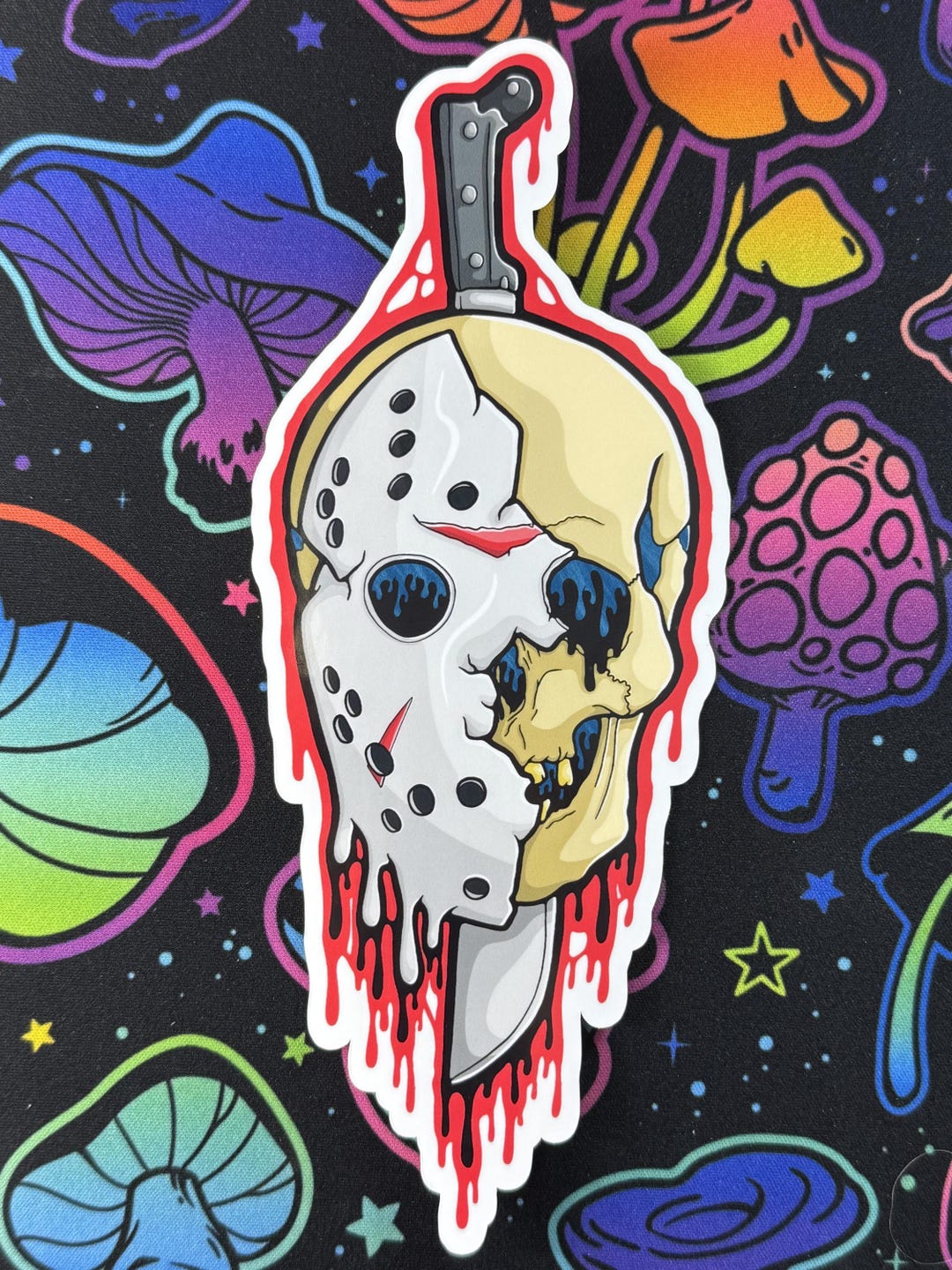 Drippy Jason Voorhees Skull Sticker in Regular Glossy or Holographic - Etsy