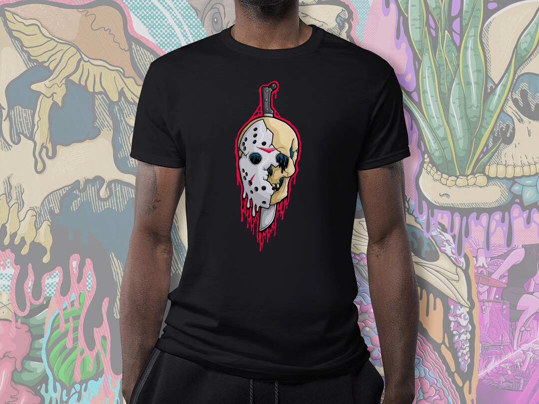 Drippy Jason Voorhees Skull Tee - Etsy
