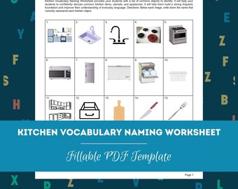 Singular and Plural Nouns Vocabulary Naming Worksheet for English ...