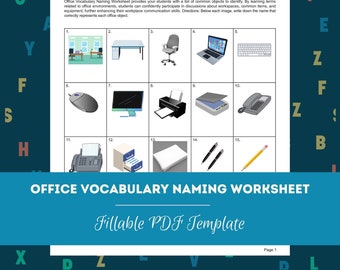 Singular and Plural Nouns Vocabulary Naming Worksheet for English ...