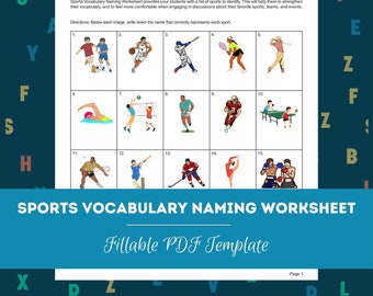 School Supplies Vocabulary Naming Worksheet for English Learners and ...