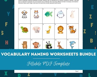 Singular and Plural Nouns Vocabulary Naming Worksheet for English ...