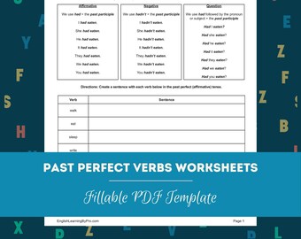 Past Continuous Verbs Worksheets Bundle for English Learners and ...
