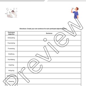 Participial Adjectives Worksheets Bundle for English Learners and ...