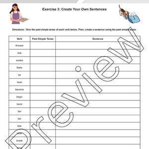 Past Simple Tense Verbs Lesson: Introduction + 3 Worksheets (editable ...