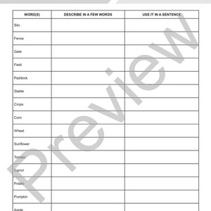 Farm Vocabulary Practice Worksheet for English Learners and English ...